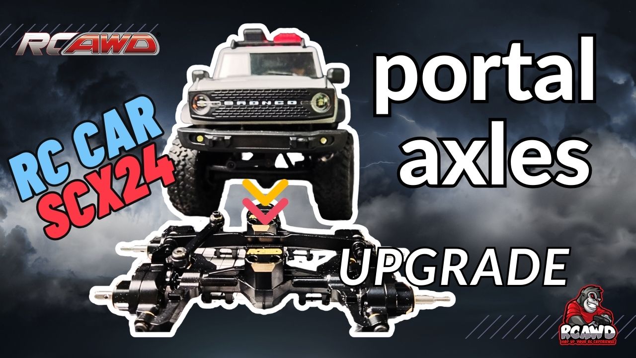 RCAWD Brass AXIALSCX24 Portal Axles, Wide Axle, Highly Rigid Driveshaf