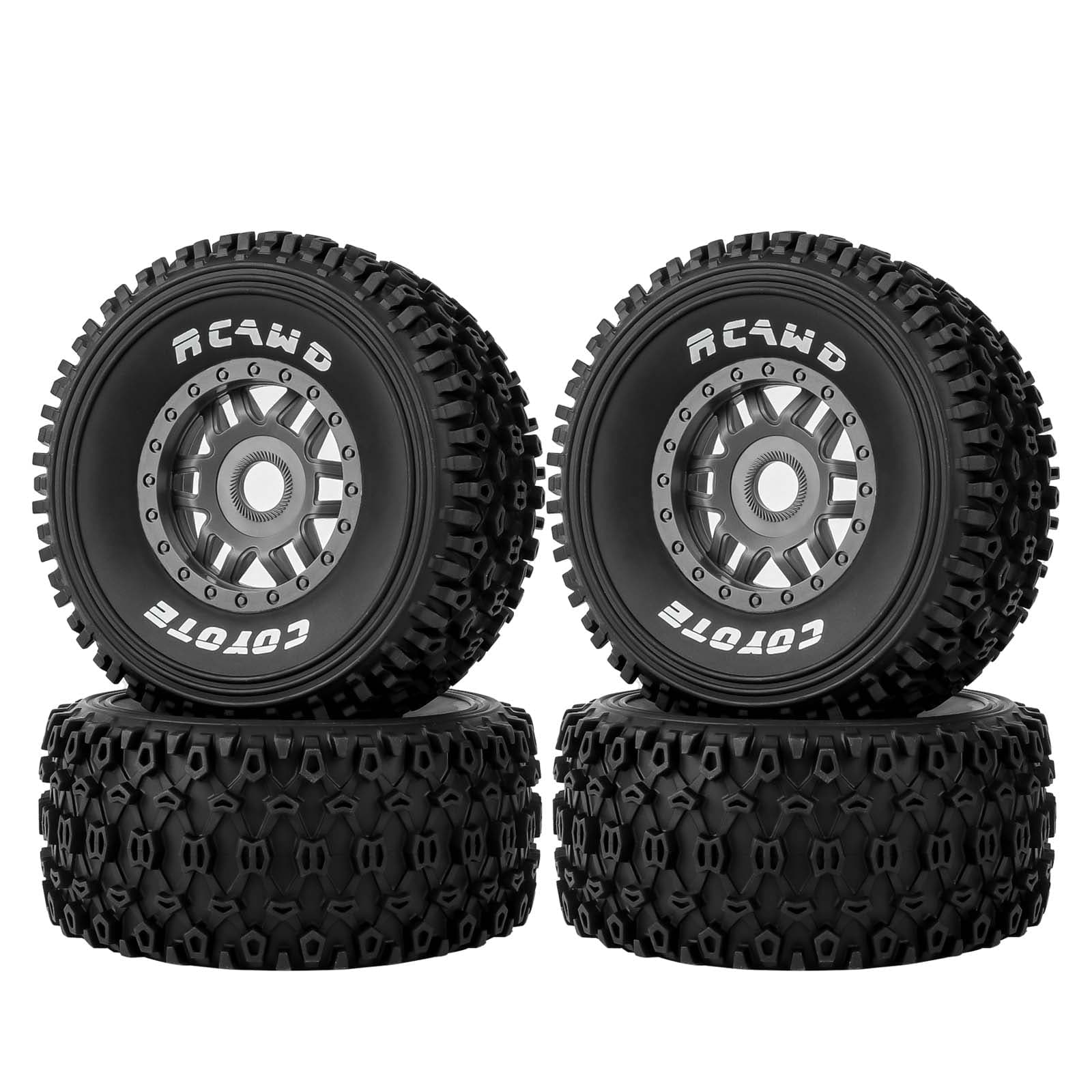 RCAWD All Terrain Adaptation Pre Glued Wheel tires for Arrma 1/8 Mojave ...