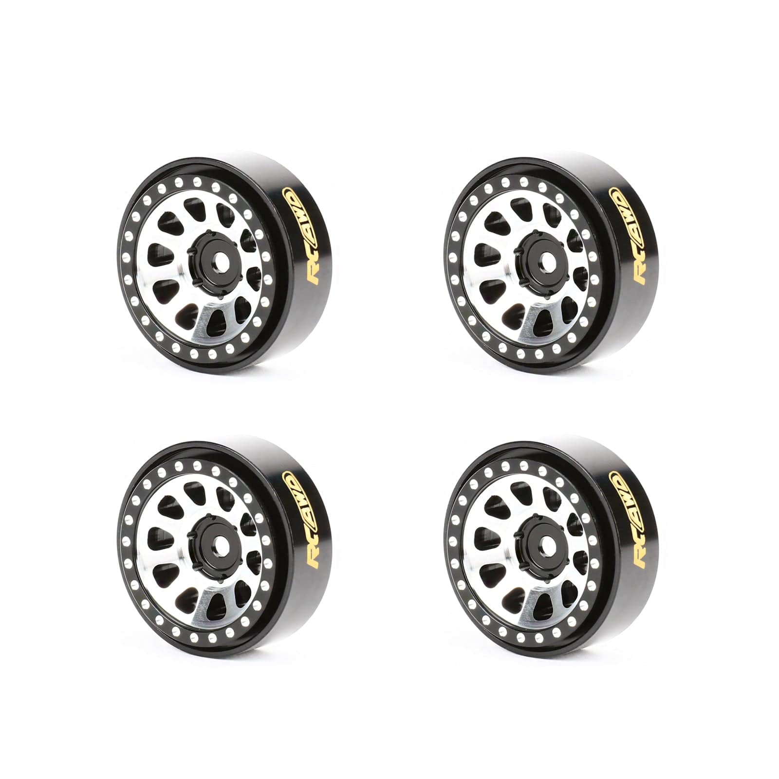RCAWD SCX24 1.0" Beadlock Wheel Rims 34g/pc for Axial 1/24 SCX24