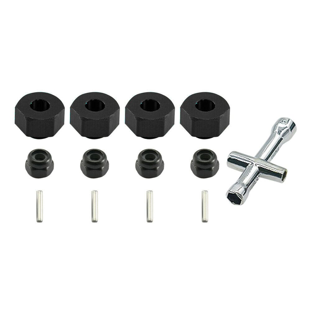 RCAWD 4pcs Full Alloy Wheel Hex Hub Lock Nut for Axial SCX24 Deadbolt ...