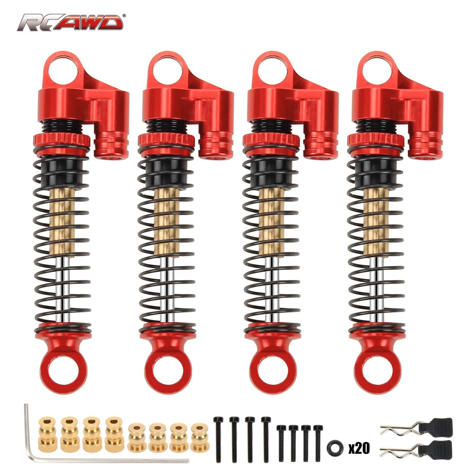 RCAWD SCX24 43mm Double Barrel shocks long travel-SCX24 Upgrade Parts