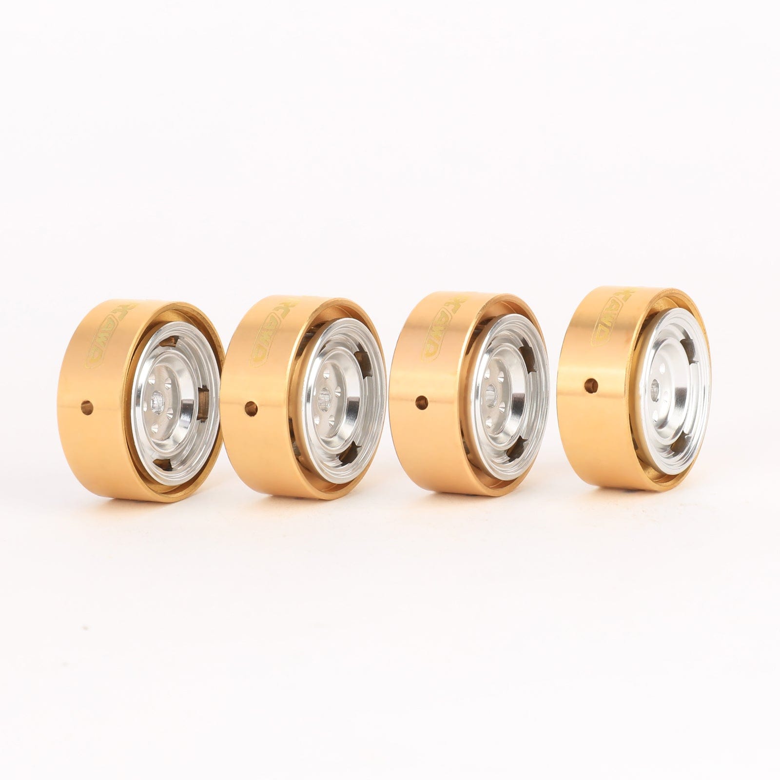 RCAWD FCX24M 24g/pc Metal Beadlock Wheel Rims with Brass Counterweight
