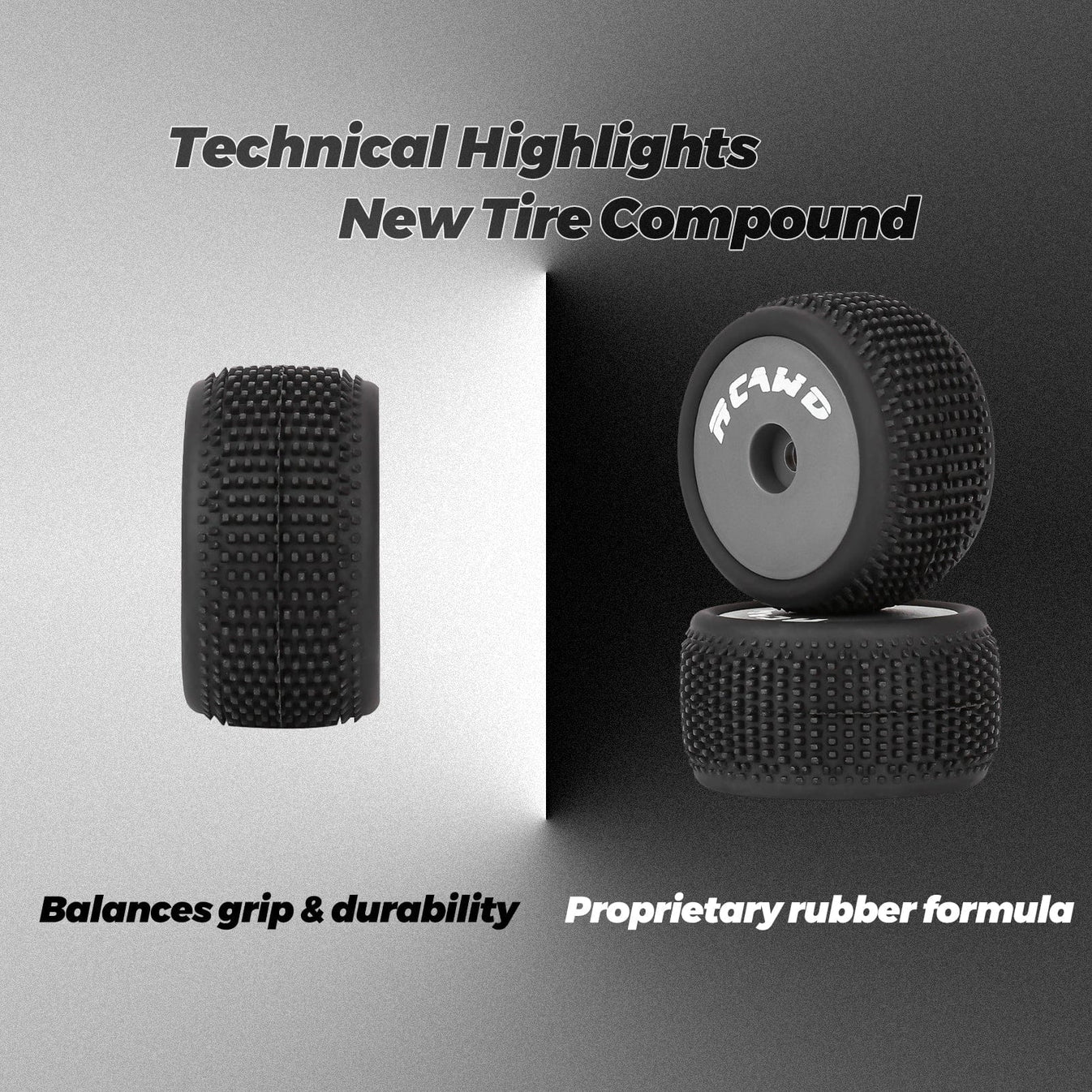 RCAWD Dedicated Front Rear Pre Glued Wheel Tyres For 1/28 LOSI MICRO-T ...
