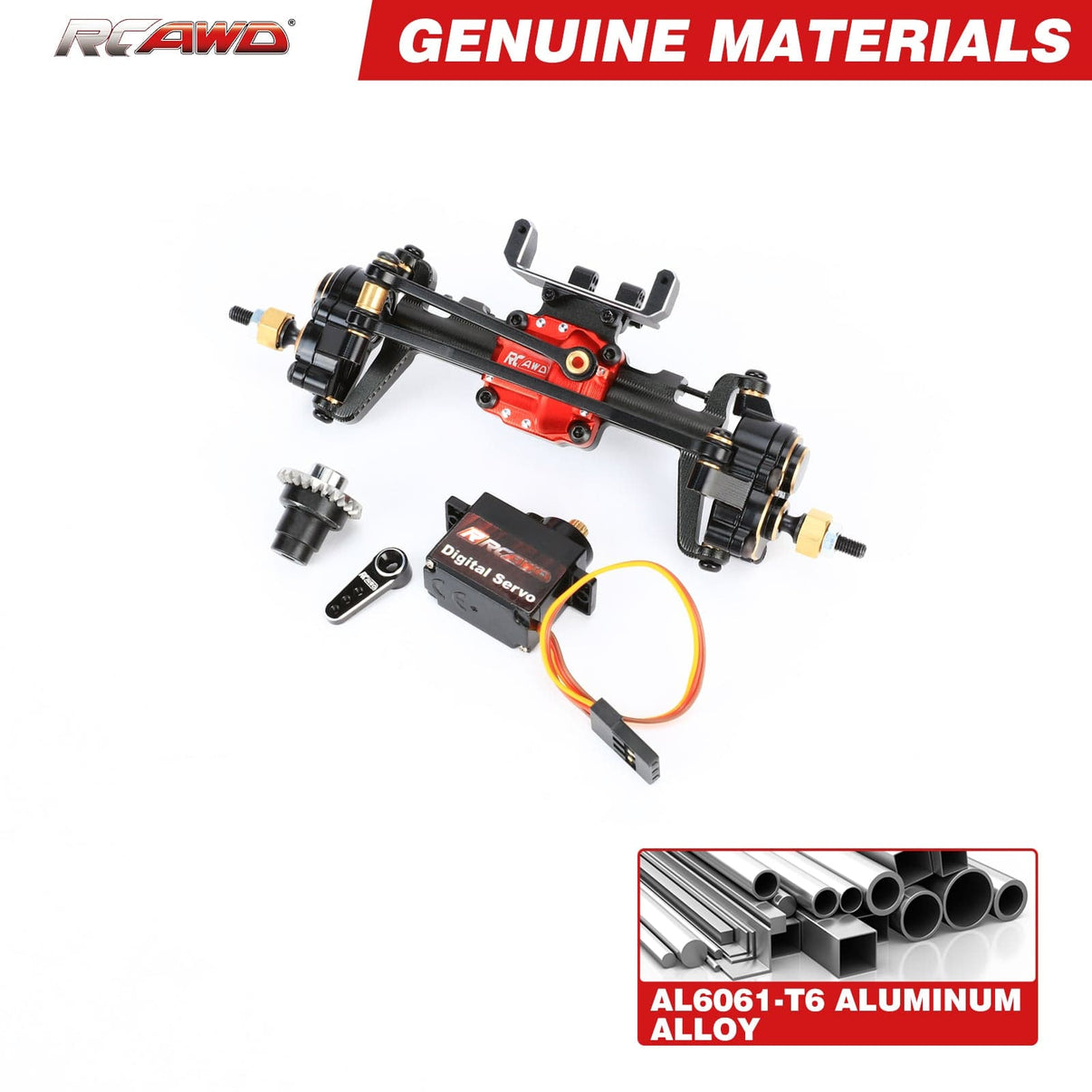 RCAWD SCX24 Front Portal Axles Set with Diff Kits and Servo set- SCX24 Upgrade Parts