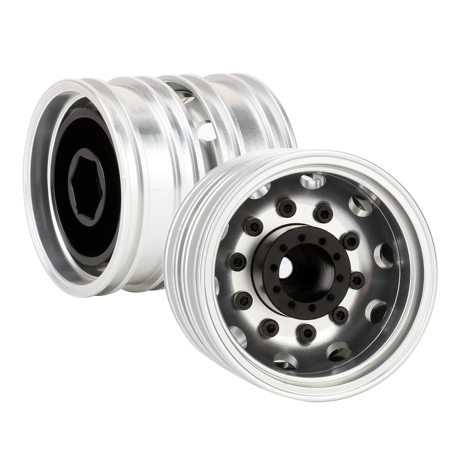 RCAWD 62g/pc Alum Alloy Rear Wheel Hubs Rims for Tamiya 1/14 Tractor T